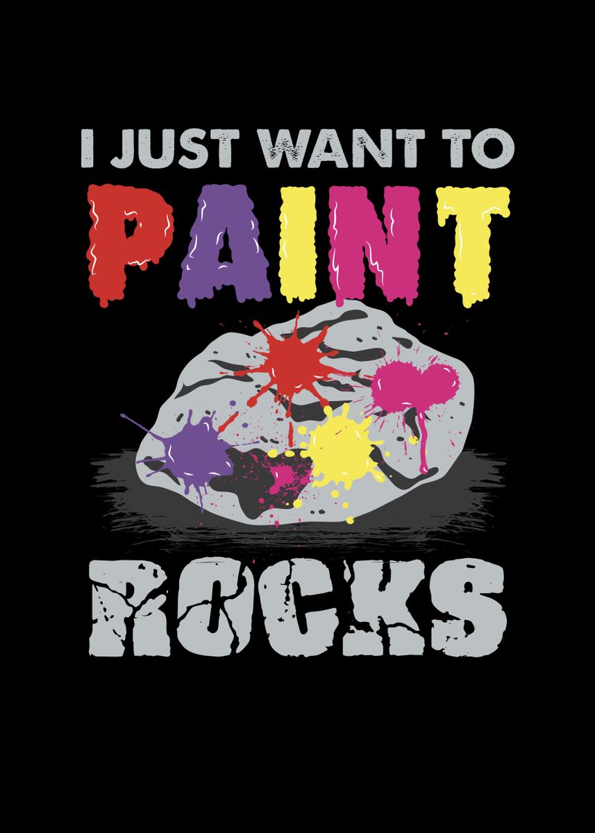 'Rock Painting' Poster, picture, metal print, paint by Shiva121 | Displate