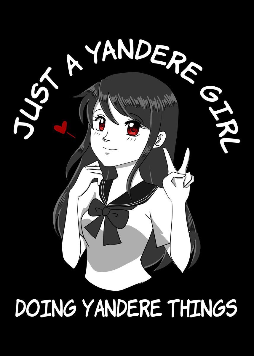 'Yandere Anime Girl' Poster, picture, metal print, paint by ...