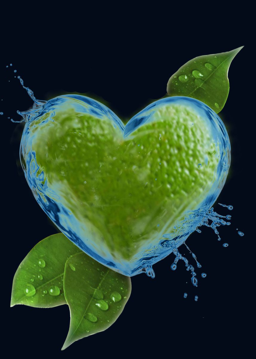 'green lemon heart ' Poster by shiner artist | Displate