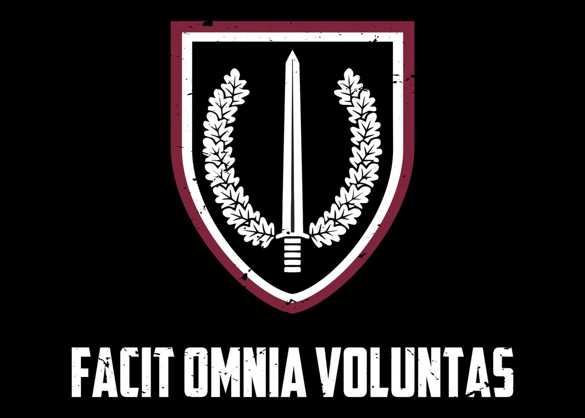 'Facit Monia Voluntas' Poster by John DonJoe | Displate