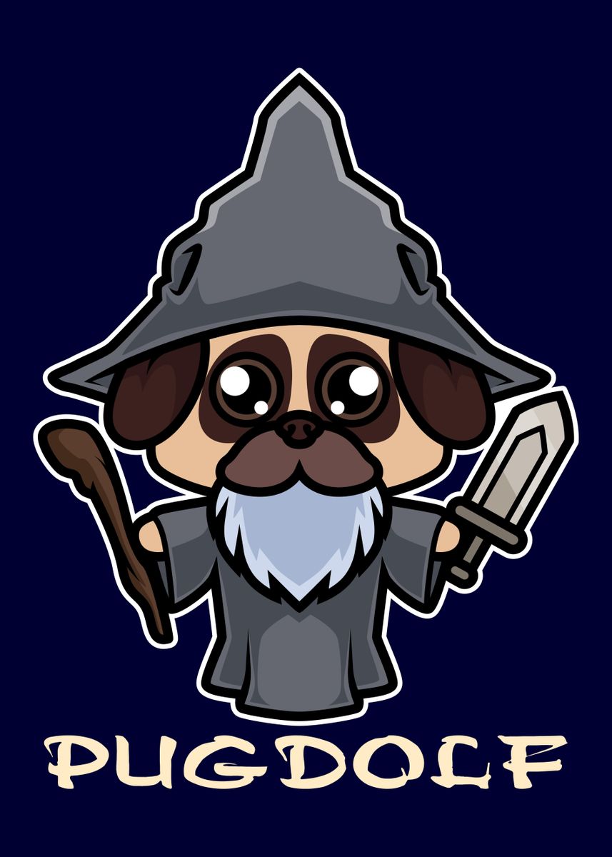 'Wizard Dog' Poster, picture, metal print, paint by ShirTom | Displate