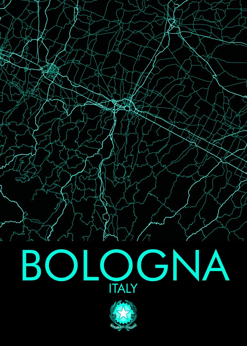 'BOLOGNA ITALY' Poster, picture, metal print, paint by Atomic Chinook ...