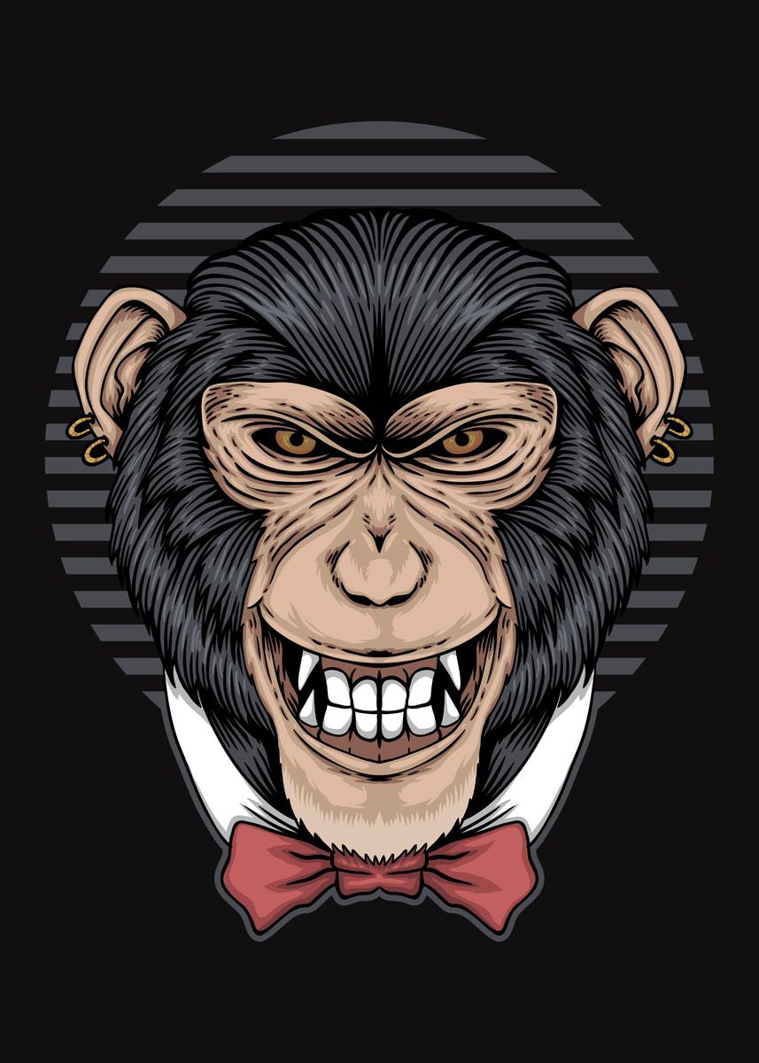 'Chimpanzee illustration' Poster, picture, metal print, paint by Ari ...
