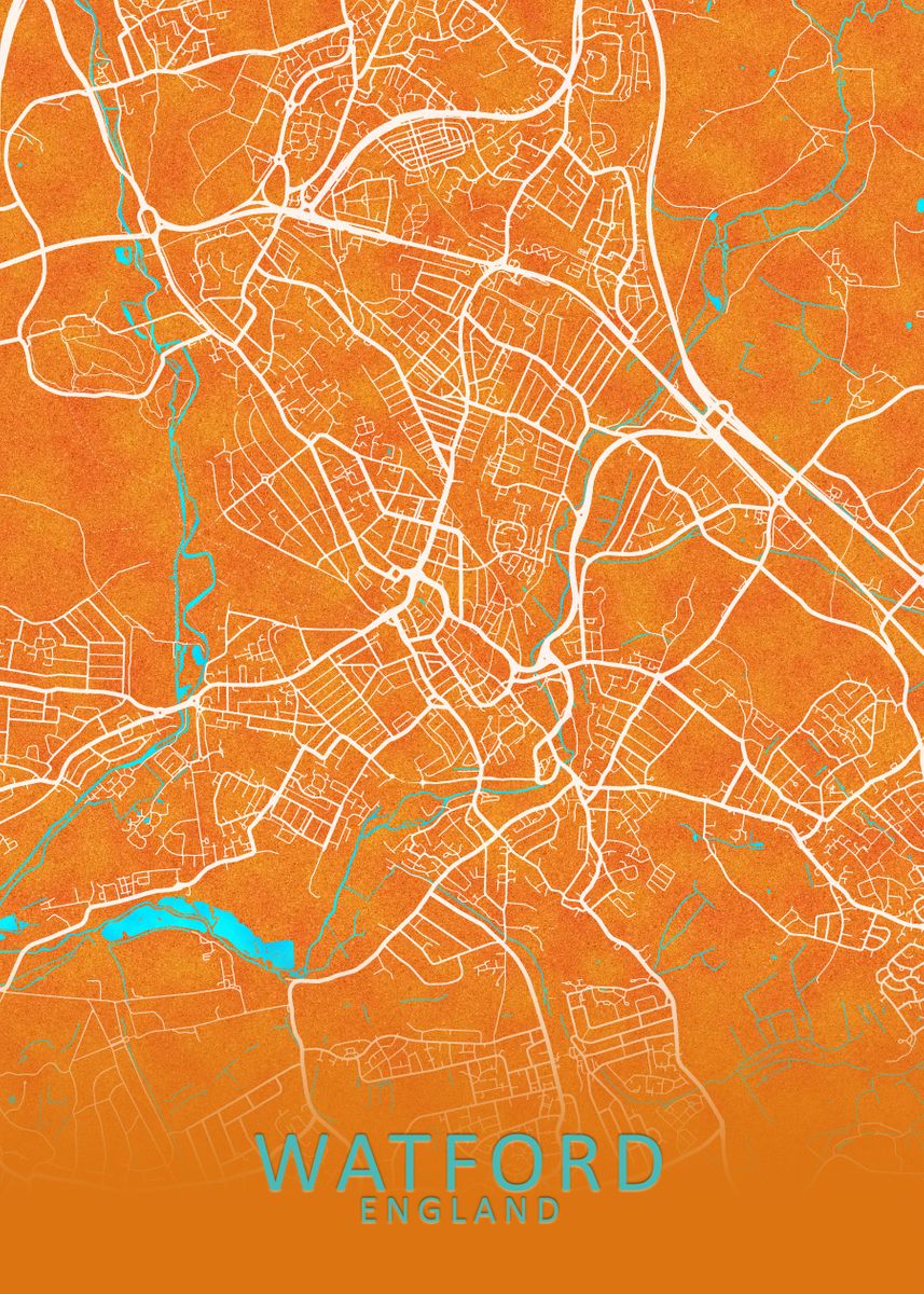 'Watford England' Poster by City Map Art Prints | Displate