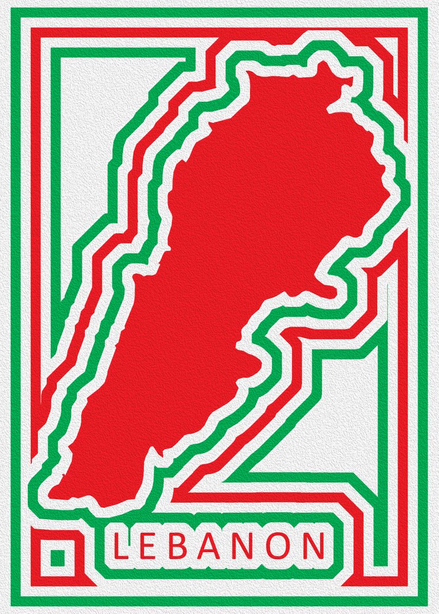 'Lebanon Outline Map' Poster, picture, metal print, paint by City Map ...