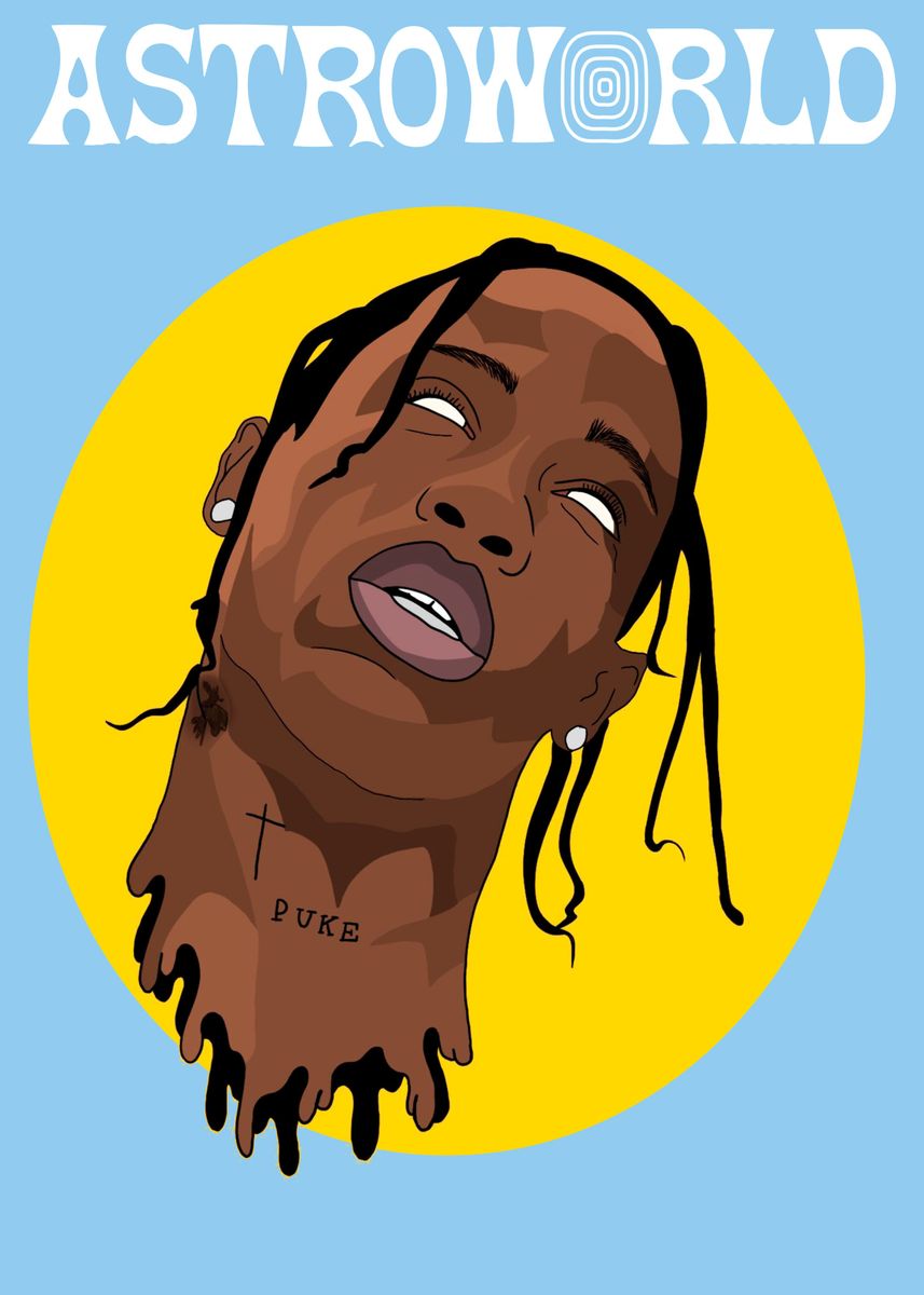 'Yellow Astro' Poster, picture, metal print, paint by Taffy | Displate