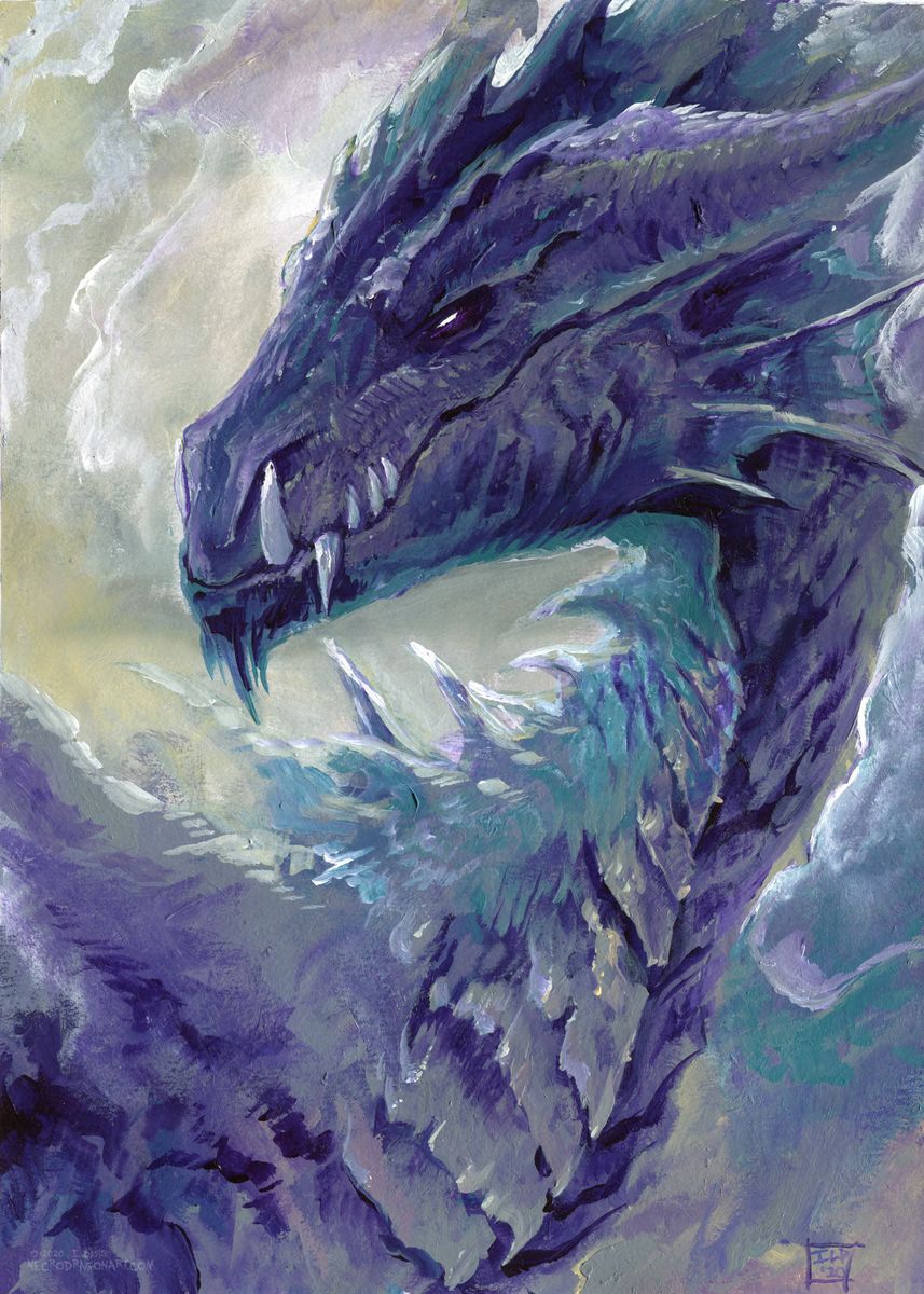 'Purple Dragon' Poster, picture, metal print, paint by Isabelle Davis ...
