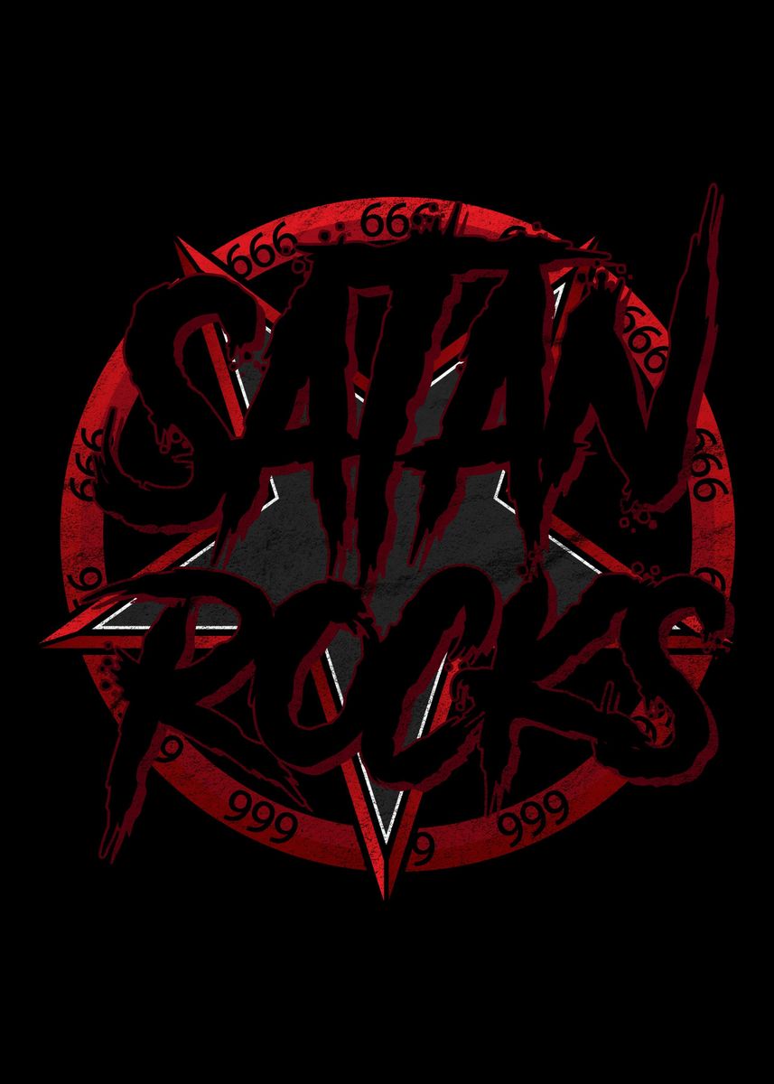 'Satan Rocks' Poster, picture, metal print, paint by Cooldruck | Displate