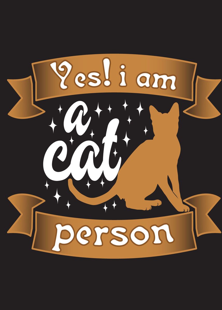 'Yes Cat' Poster, picture, metal print, paint by Beone Digital | Displate