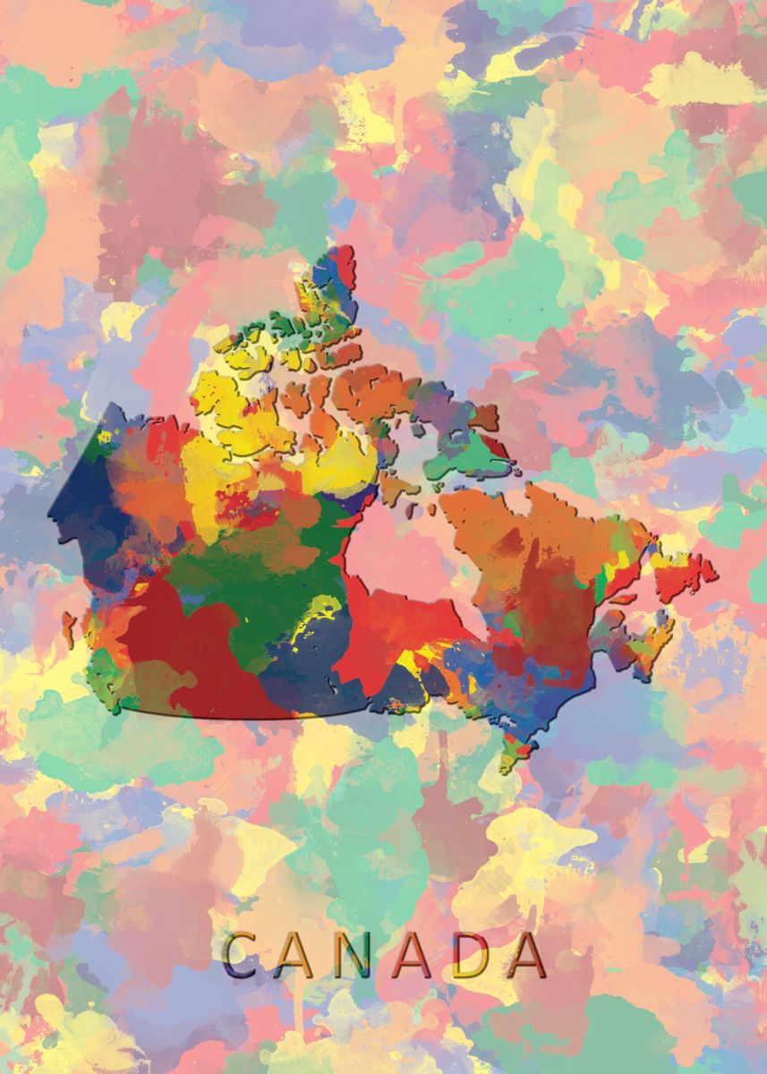 'Canada ' Poster, picture, metal print, paint by City Map Art Prints ...