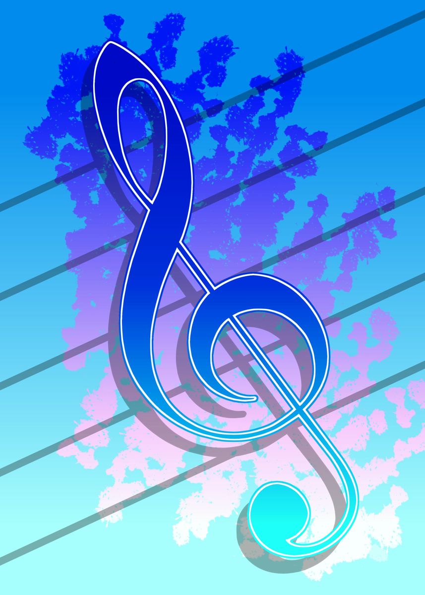 'Treble Clef Splash' Poster, picture, metal print, paint by Talstar17 ...
