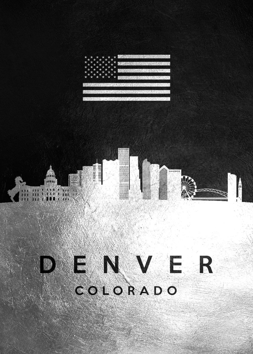 'Denver Colorado Skyline' Poster by ABConcepts | Displate