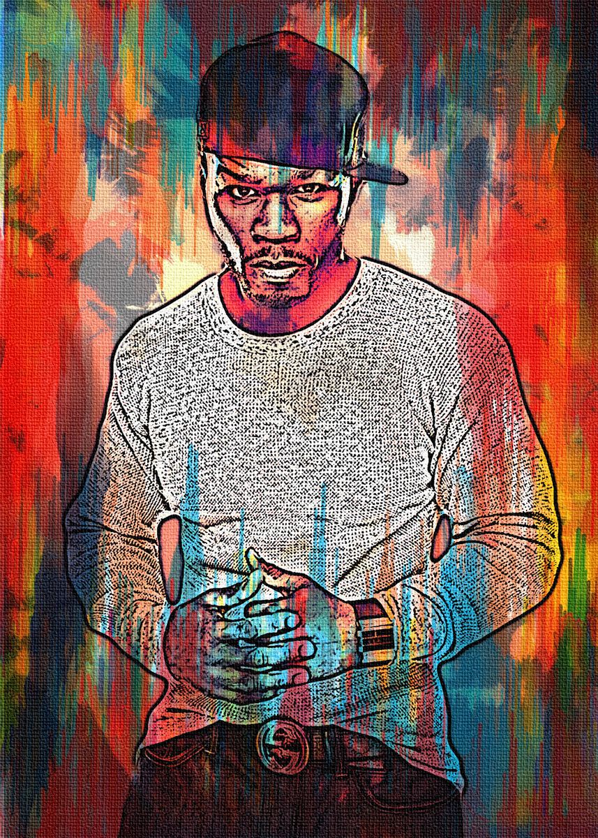 ' 50 Cent ' Poster, picture, metal print, paint by SA KE | Displate