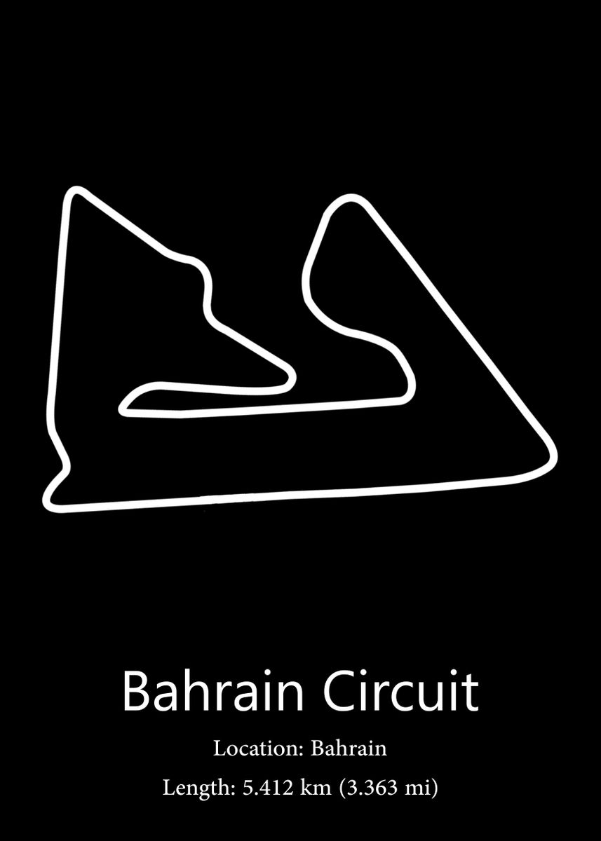 'Bahrain Circuit' Poster by B & W Arts | Displate