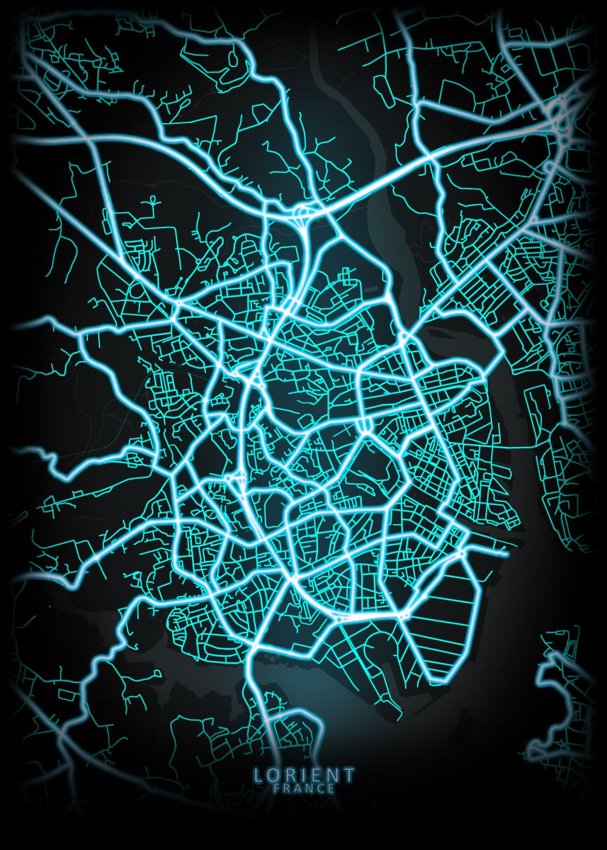 'Lorient France' Poster by City Map Art Prints | Displate