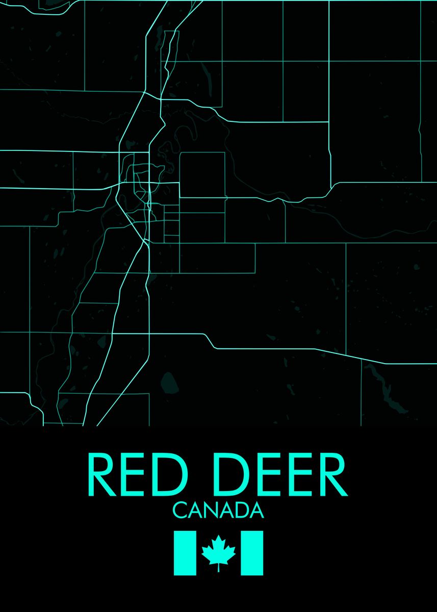'RED DEER CANADA' Poster by Atomic Chinook | Displate