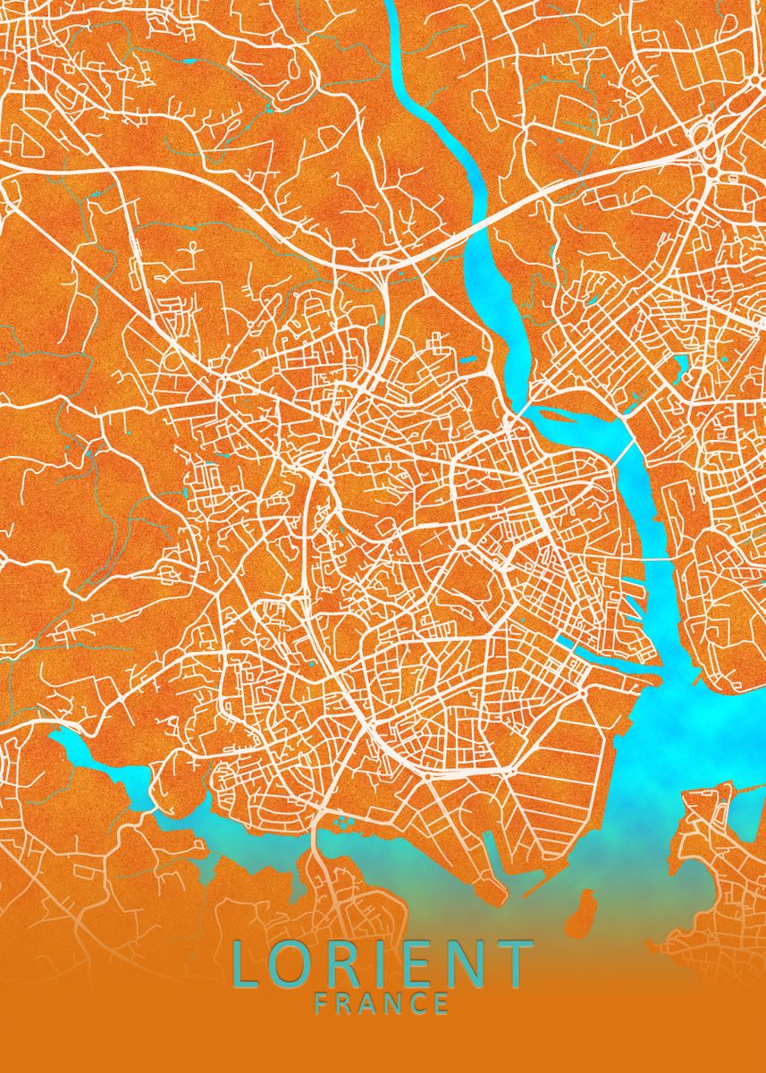 'Lorient France' Poster by City Map Art Prints | Displate