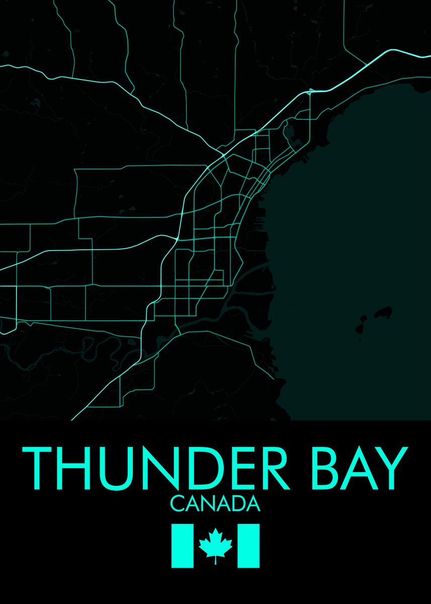 'THUNDER BAY CANADA' Poster, picture, metal print, paint by Atomic Chinook | Displate