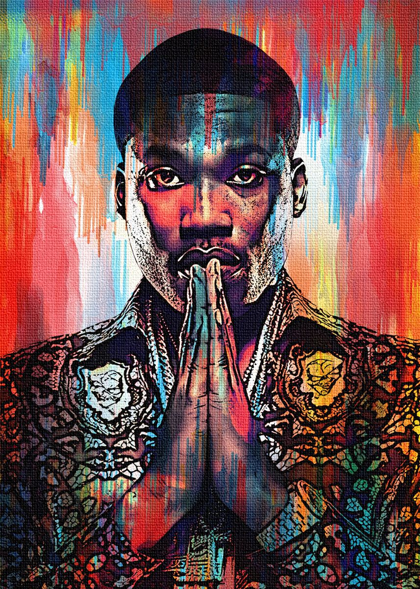 ' Meek Mill ' Poster, picture, metal print, paint by ru ke | Displate