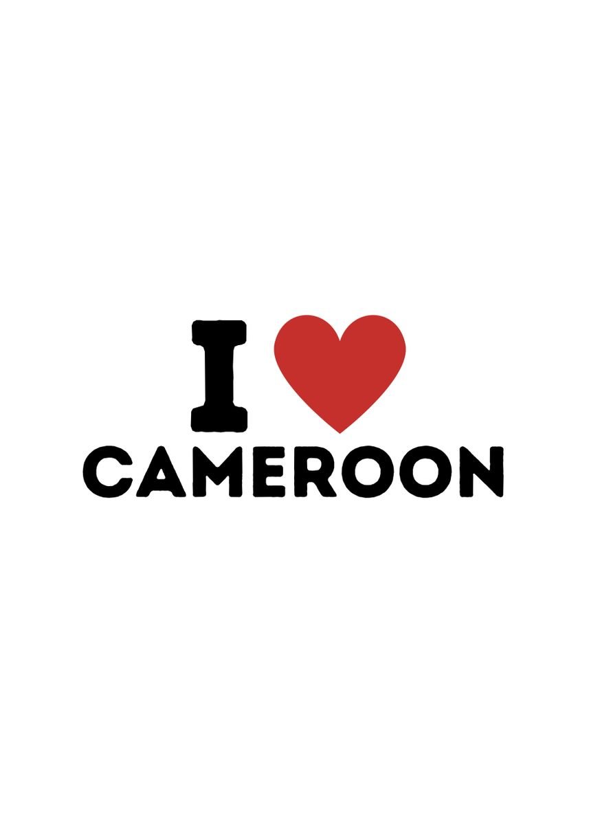 'I Love Cameroon Simple' Poster, picture, metal print, paint by James ...