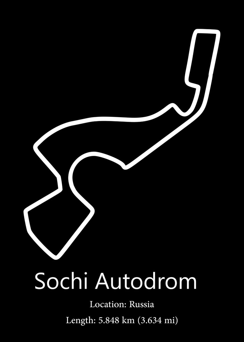 'Sochi Autodrom Formula ' Poster, picture, metal print, paint by B & W ...