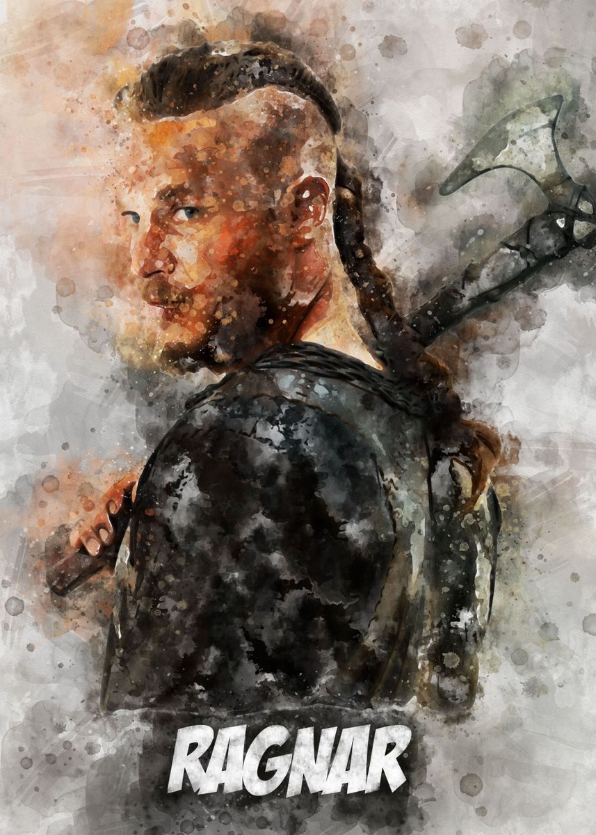 'Ragnar' Poster, picture, metal print, paint by Posterlicious | Displate