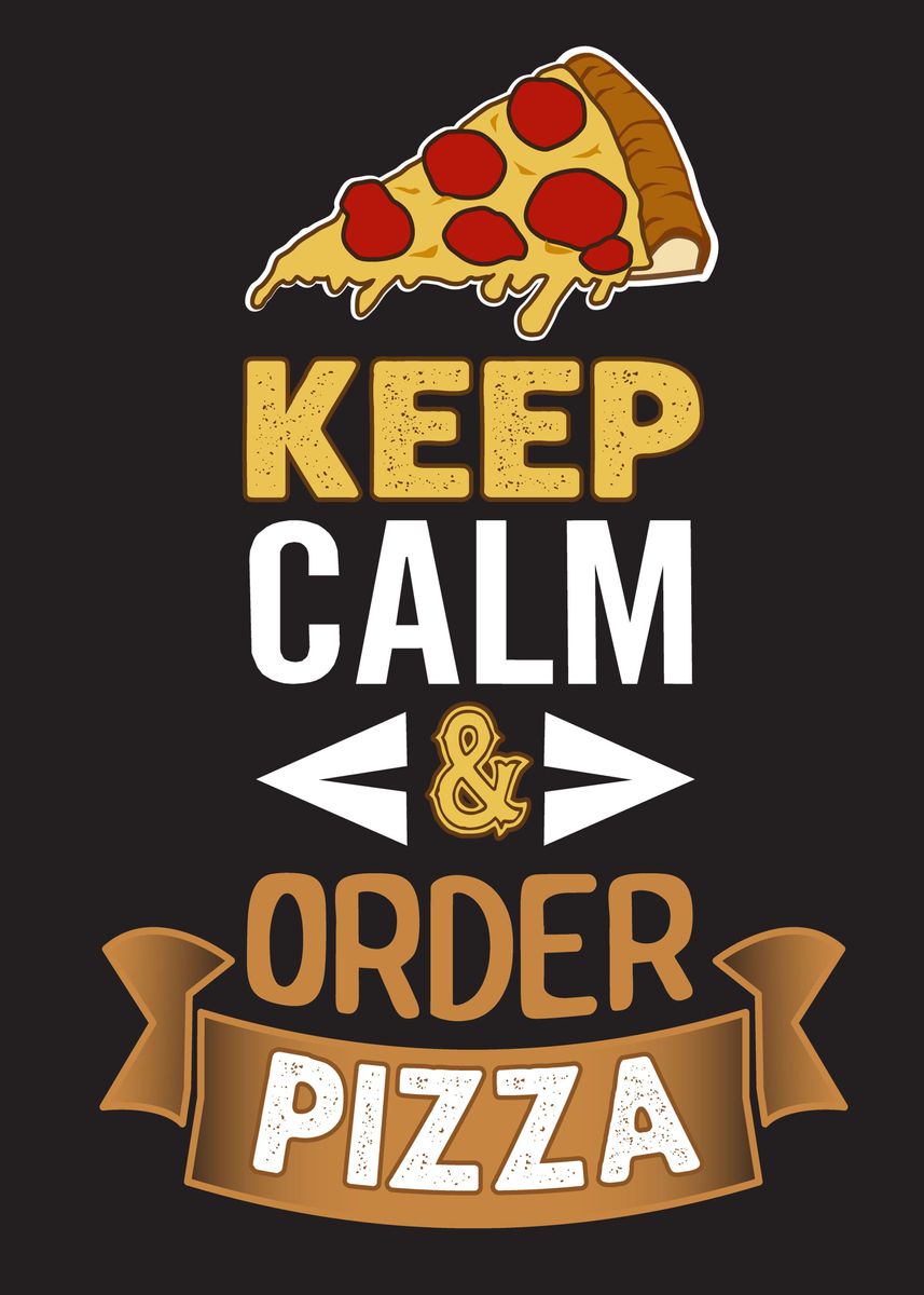 'Calm Pizza' Poster, picture, metal print, paint by Beone Digital ...