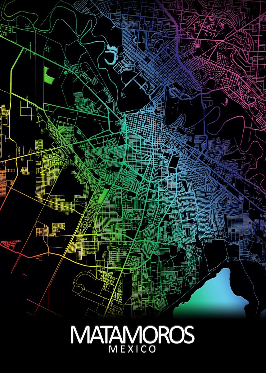 'Matamoros Mexico' Poster by City Map Art Prints | Displate