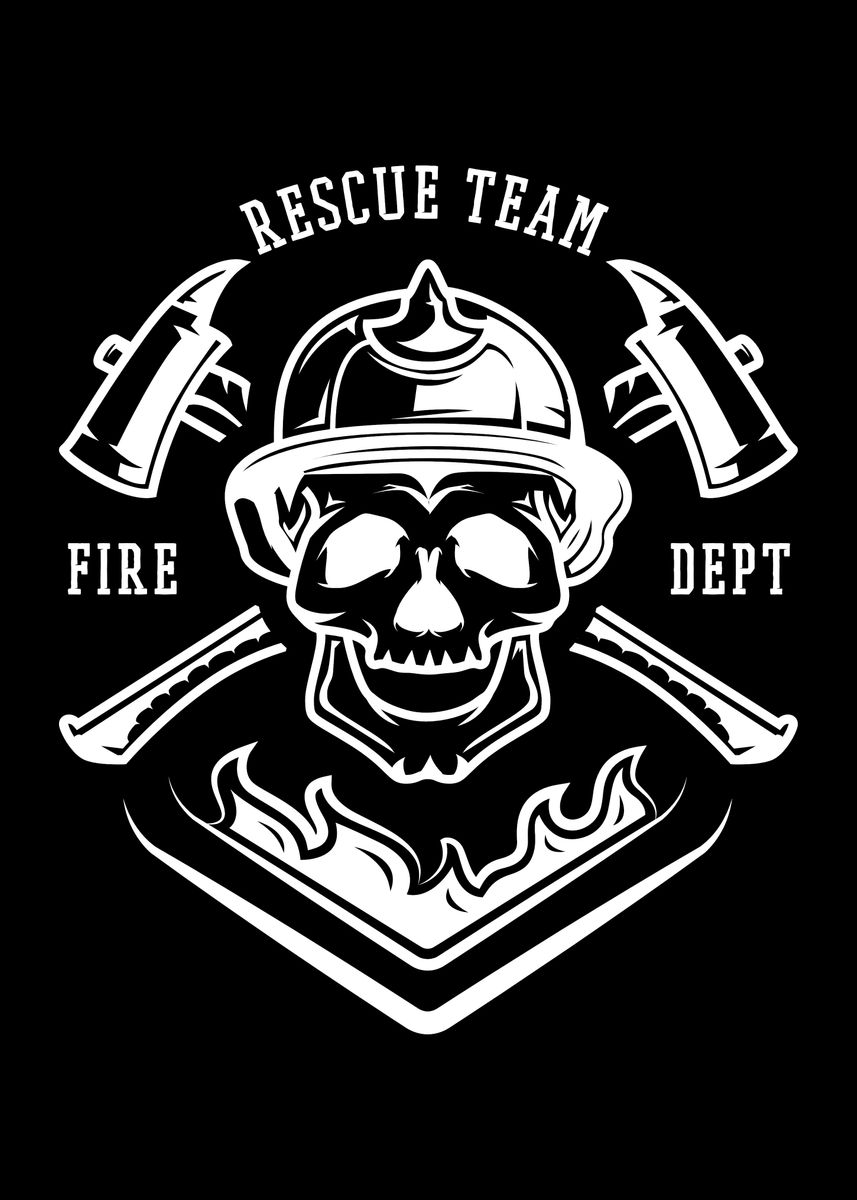'Rescue Team Firedept' Poster, picture, metal print, paint by Poster ...