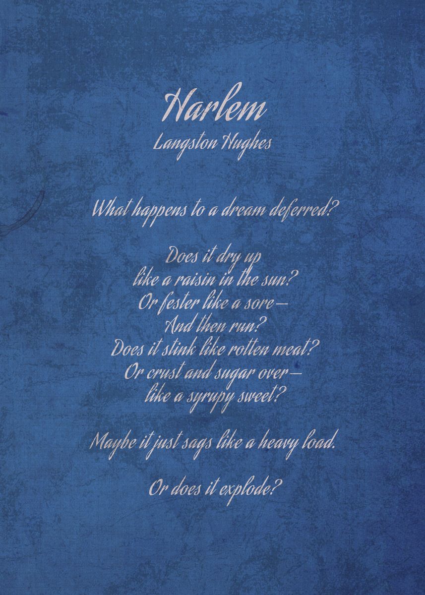 'Harlem by Langston Hughes ' Poster by Design Turnpike | Displate