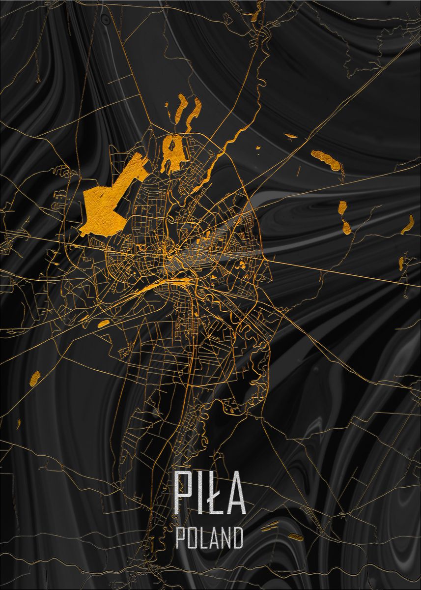 'Pila Poland' Poster, picture, metal print, paint by Coconut Sorbet ...