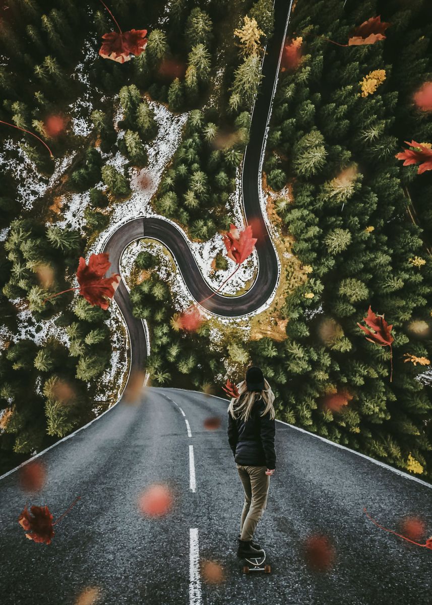 'Skating on the Cool Road' Poster by Gen Z | Displate
