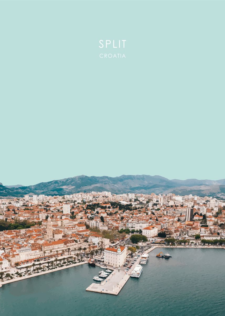 'Split Croatia City Artwork' Poster, picture, metal print, paint by aio ...