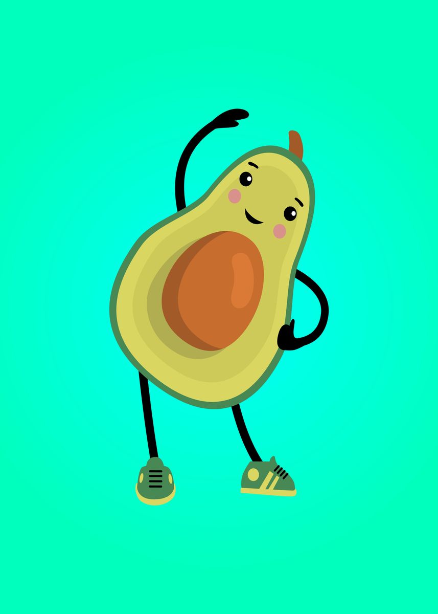 'Avocado stretching' Poster by Diego The Designer | Displate