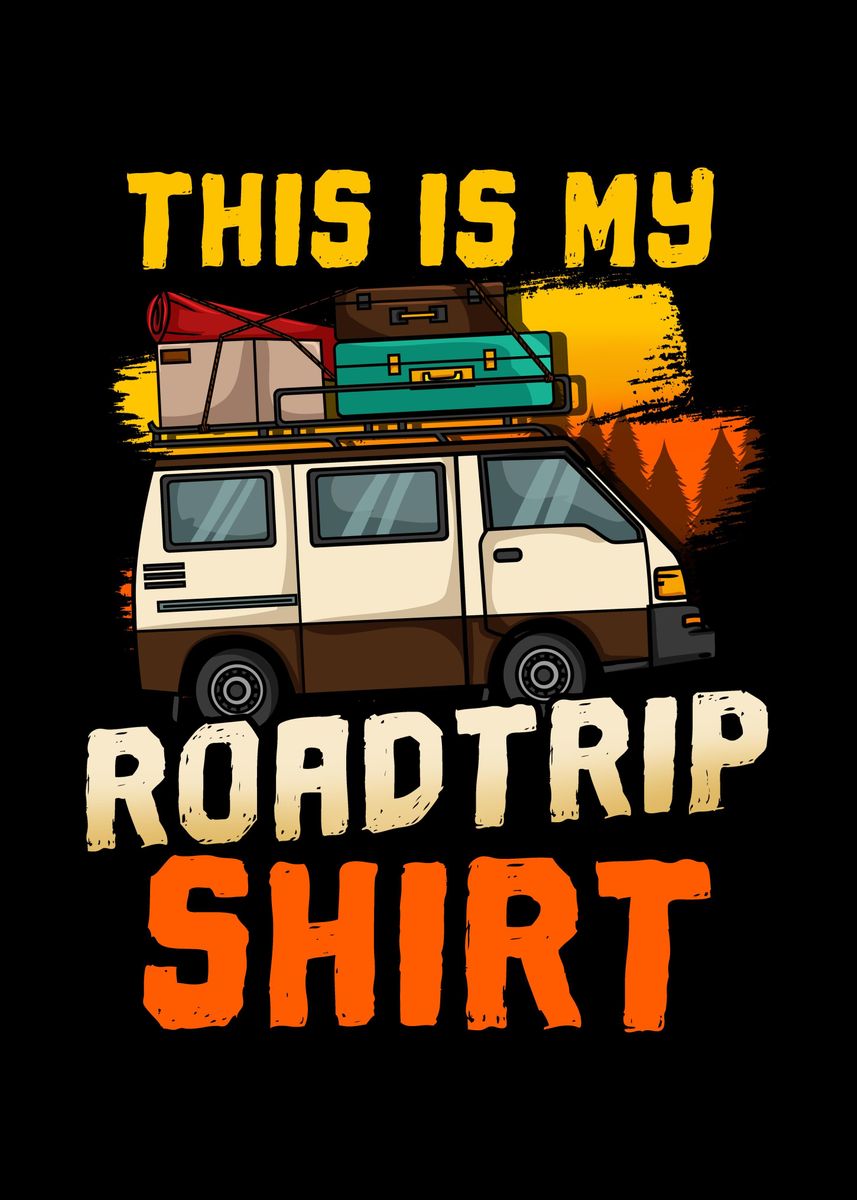 'Roadtrip RV Camping Camper' Poster, picture, metal print, paint by ...