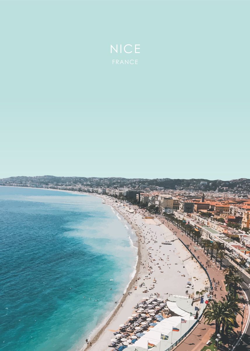 'Nice France Travel Artwork' Poster by Alo | Displate