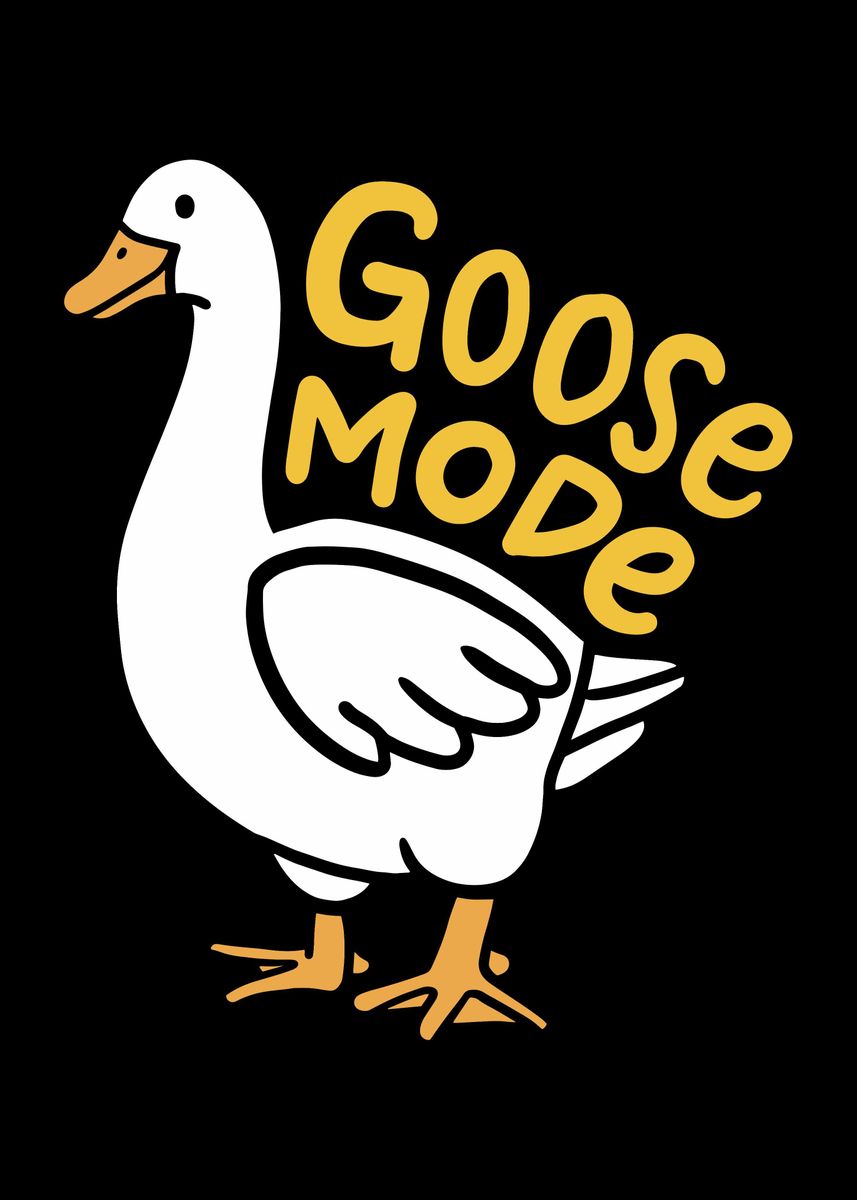 'Goose Mode' Poster, picture, metal print, paint by Uwe Seibert | Displate