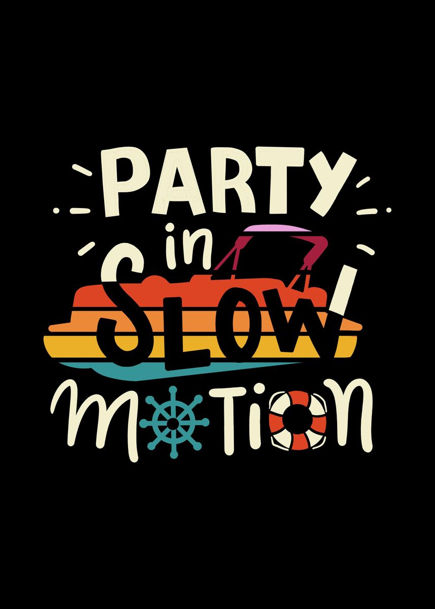 'Pontoon Party Boat Captain' Poster by Mealla | Displate