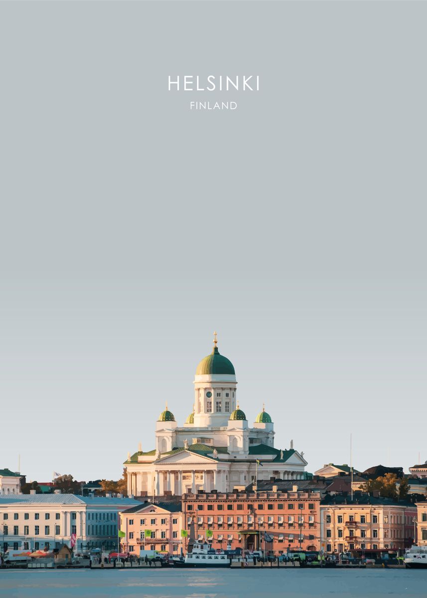 'Helsinki Finland Artwork' Poster, picture, metal print, paint by aio ...