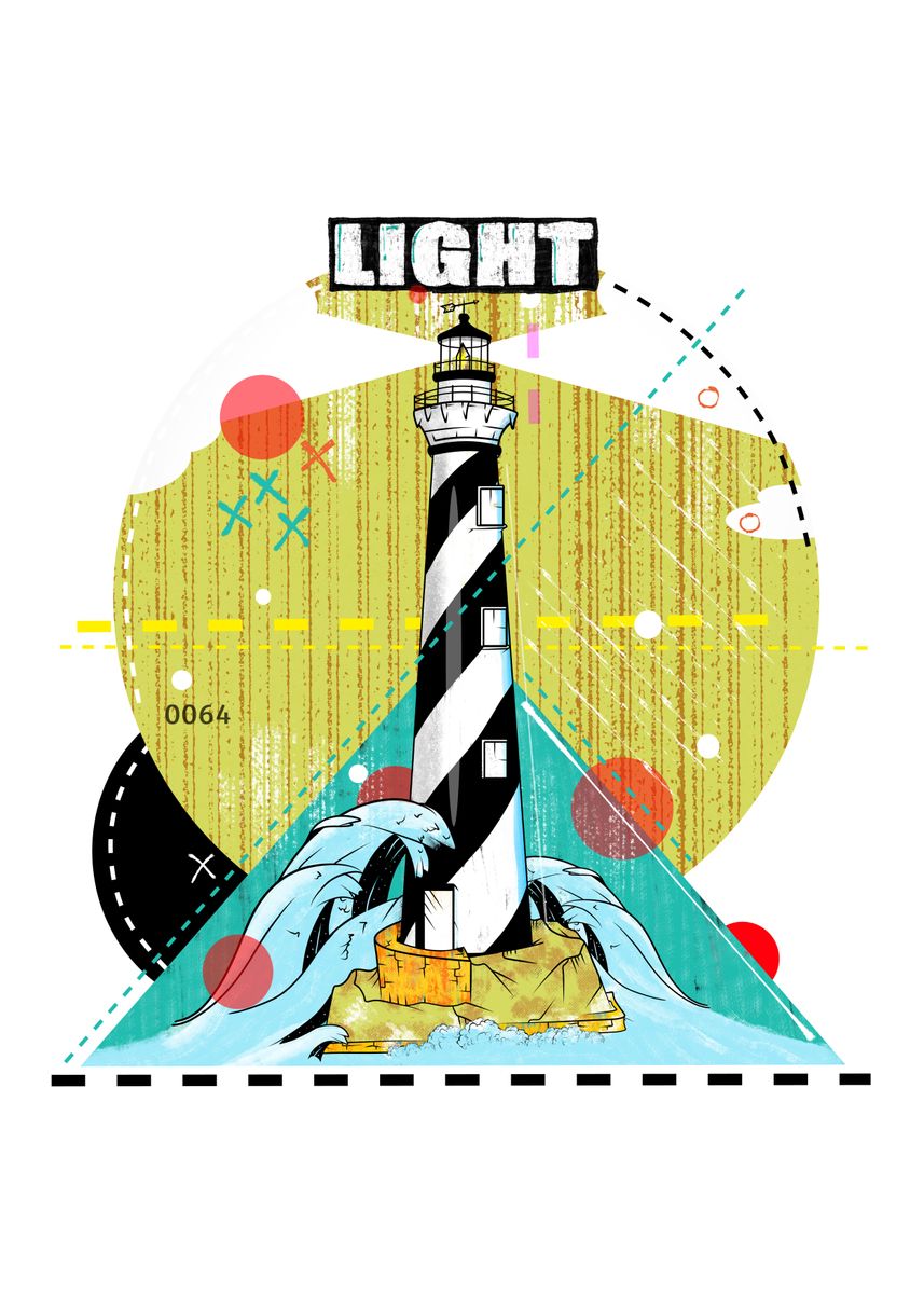 'Lighthouse' Poster, picture, metal print, paint by mailbox disco ...