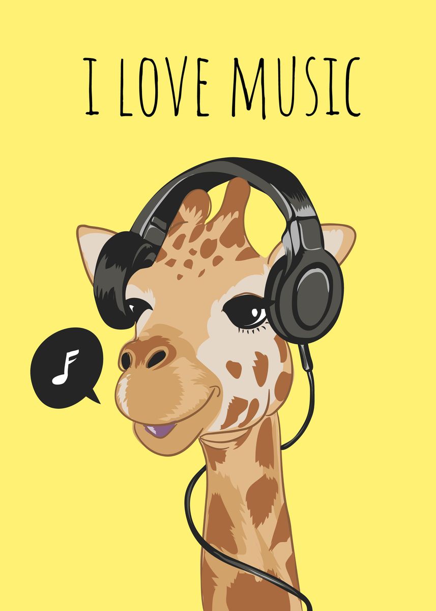 'I love music' Poster, picture, metal print, paint by Designersen ...