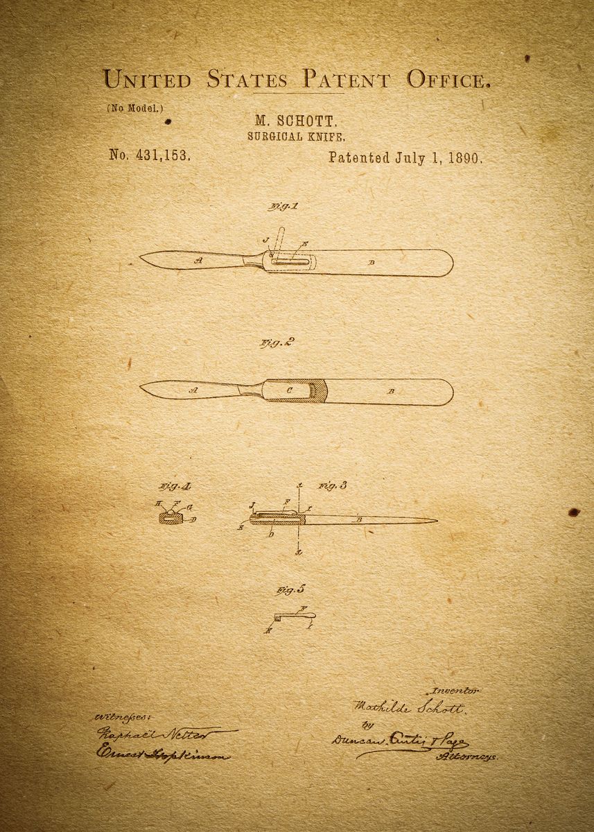 ' Surgical Scalpel ' Poster, picture, metal print, paint by Hawk | Displate