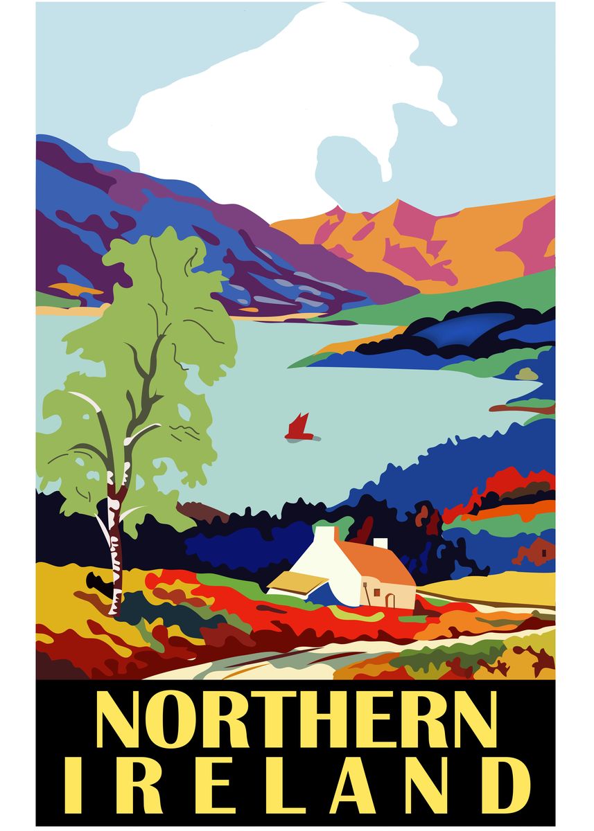 'Northern Ireland' Poster, picture, metal print, paint by Long Shot ...