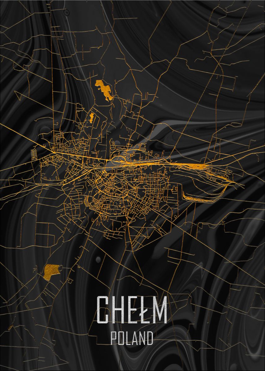 'Chelm Poland' Poster, picture, metal print, paint by Coconut Sorbet ...