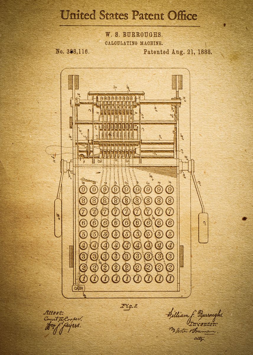 'Mechanical Calculator ' Poster, picture, metal print, paint by Hawk ...