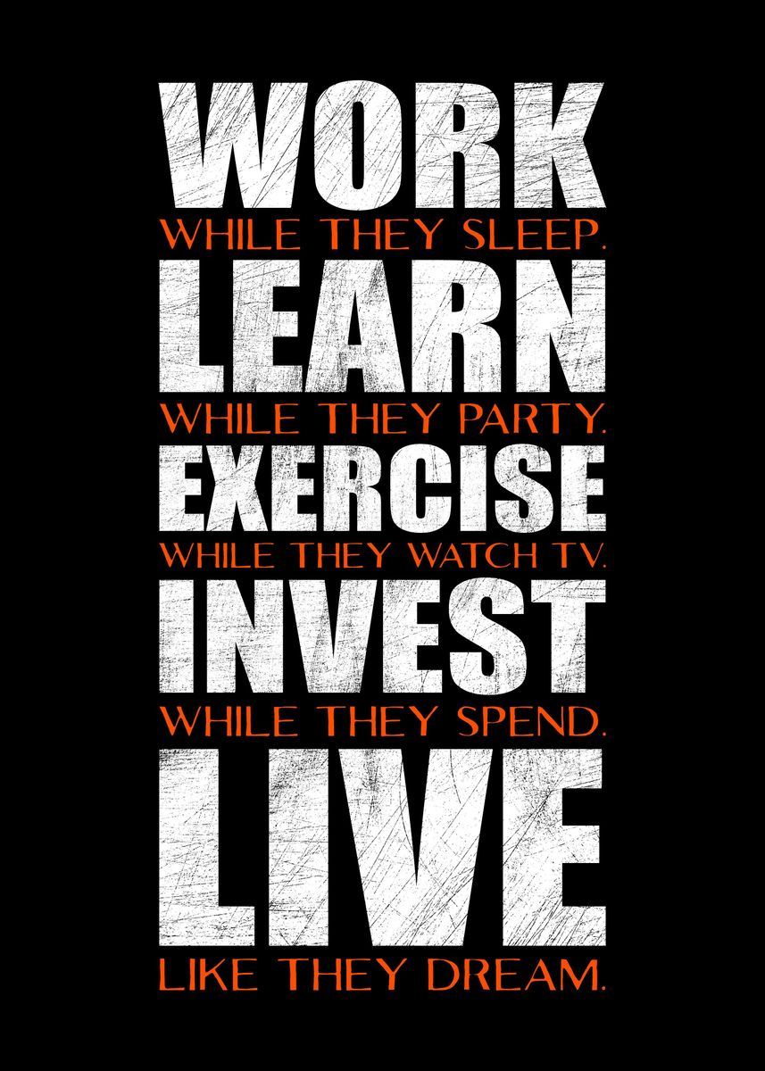 'Work While They Sleep' Poster, picture, metal print, paint by ...