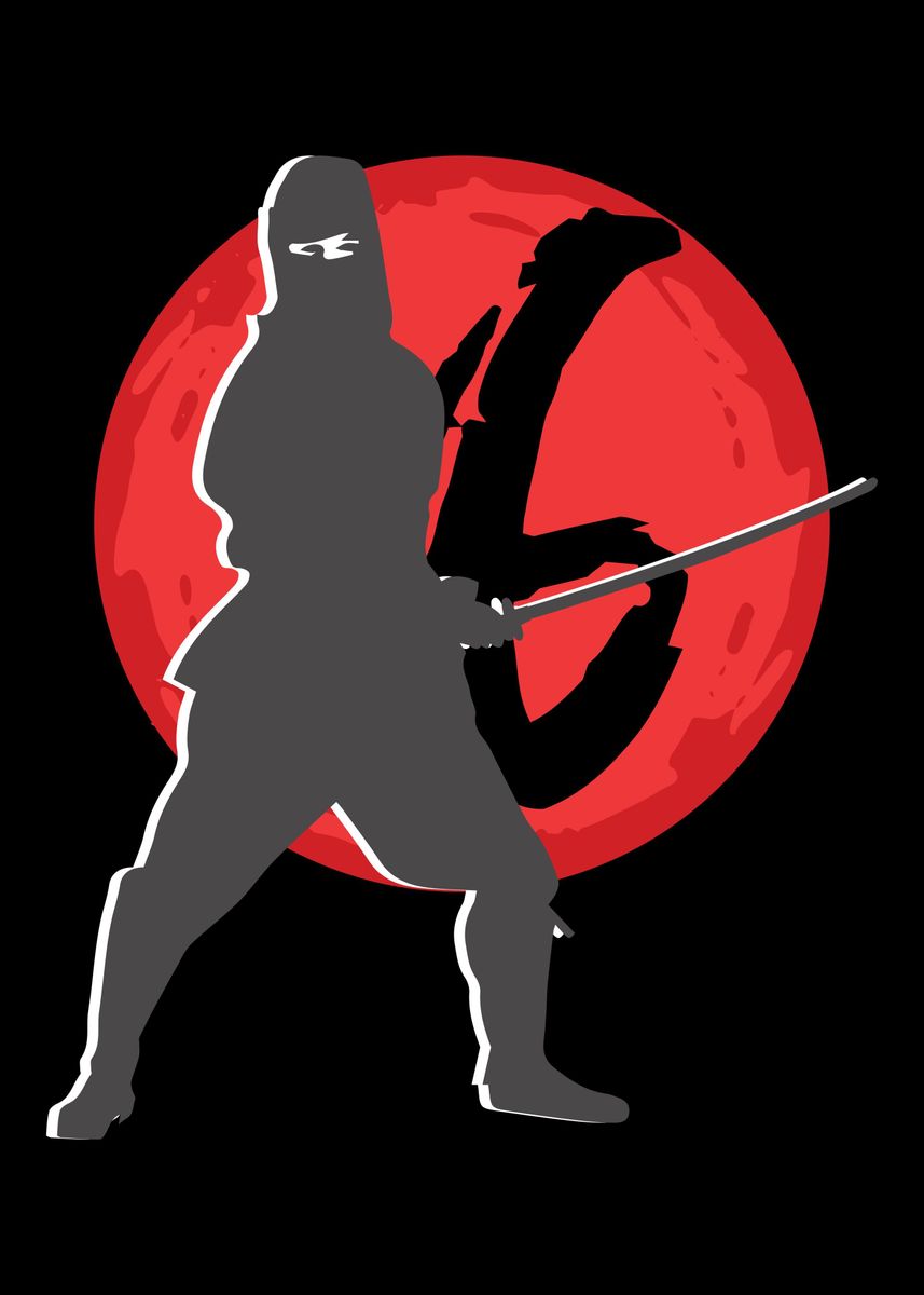 'Cool Looking Ninja' Poster, picture, metal print, paint by ...