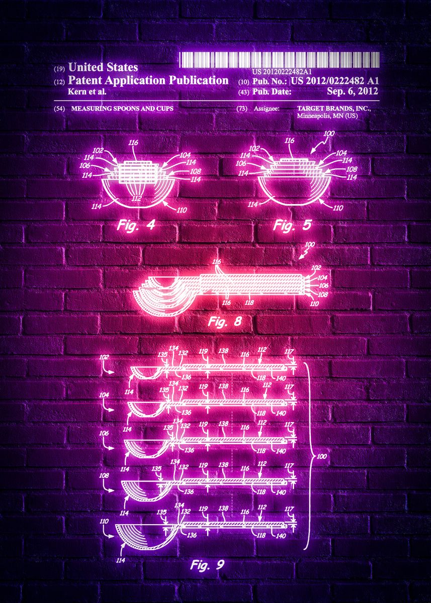 ' Measuring Spoons Patent' Poster, picture, metal print, paint by ...