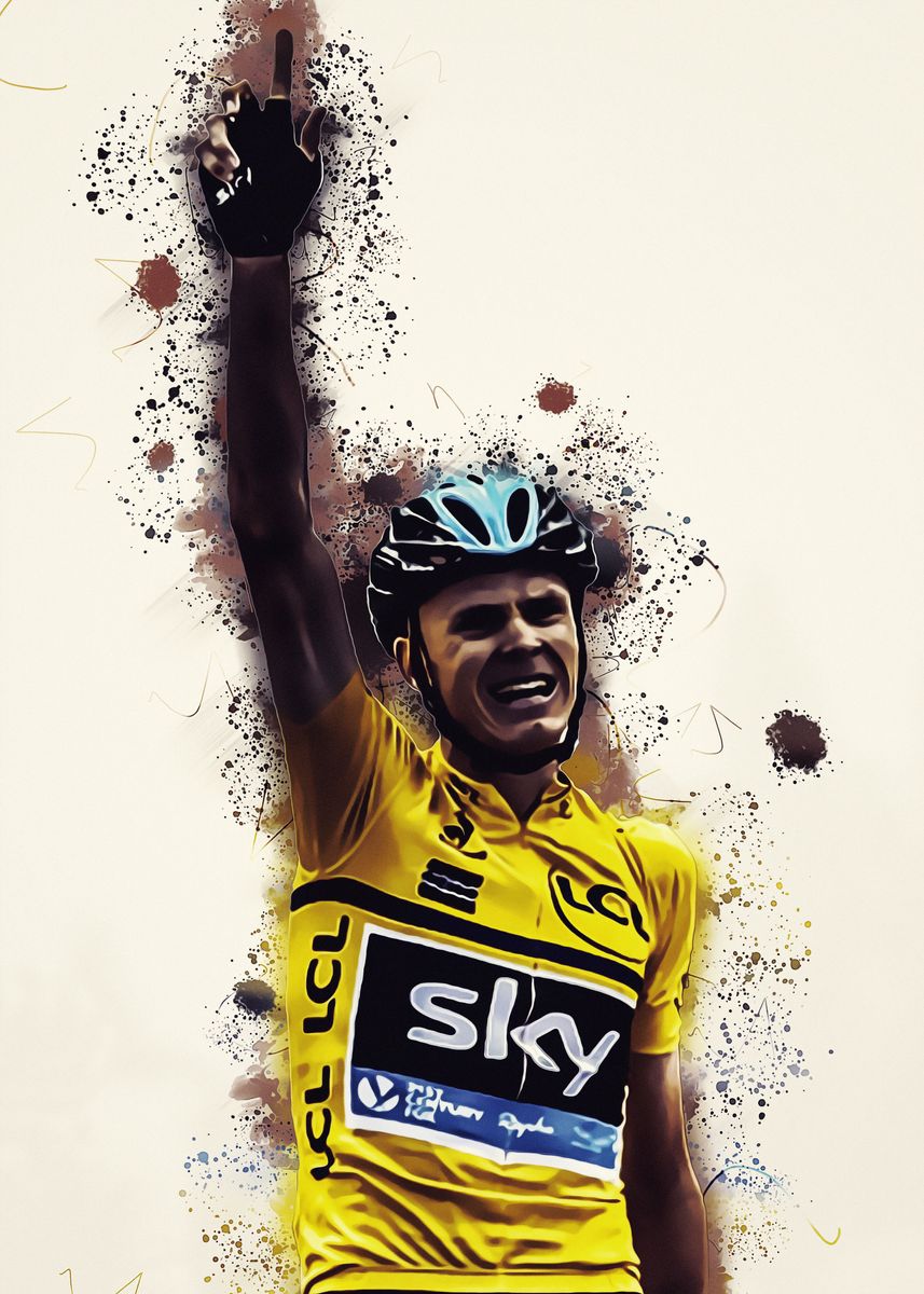 'Christopher Froome' Poster, picture, metal print, paint by Mobilunik ...