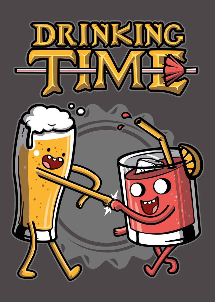 'Drinking Time' Poster, picture, metal print, paint by Olipop Art and ...
